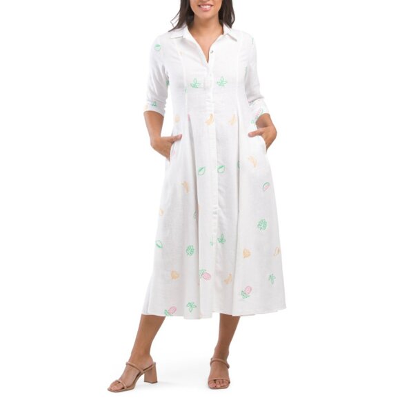 C&C California | Dresses | Cc California Multi Linen Blend Fruit Palm ...